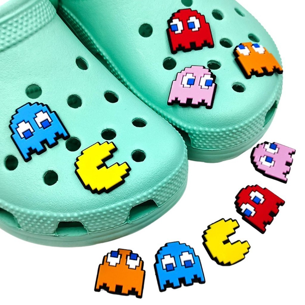 Pins Bottons Jibbitz para Crocs Babuche Pac Man 5 unidades | Shopee Brasil