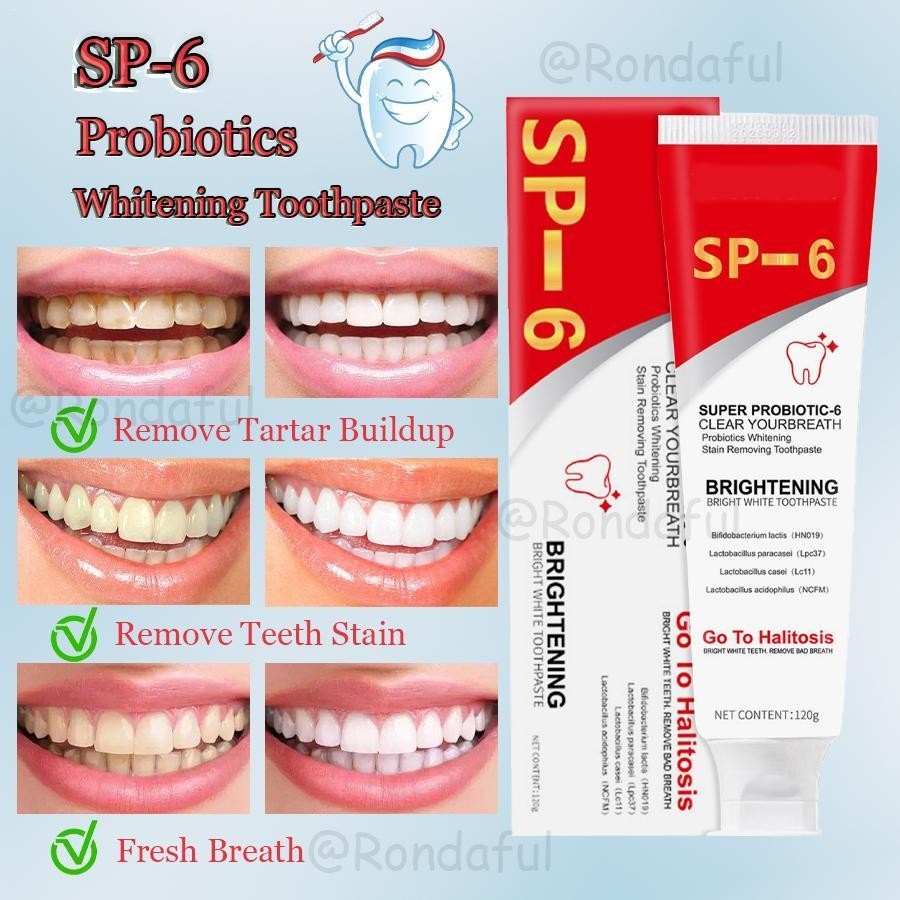 Ubat Gigi SP-6 Probióticos Pasta Dental Branca Brilhante Reparo & Cuidado Completo Limpeza ...