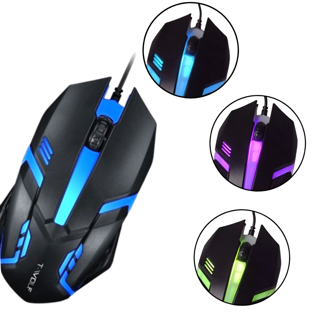 Mouse Gamer LED RGB Alta Precisão Sortido com 1200Dpi | Shopee Brasil