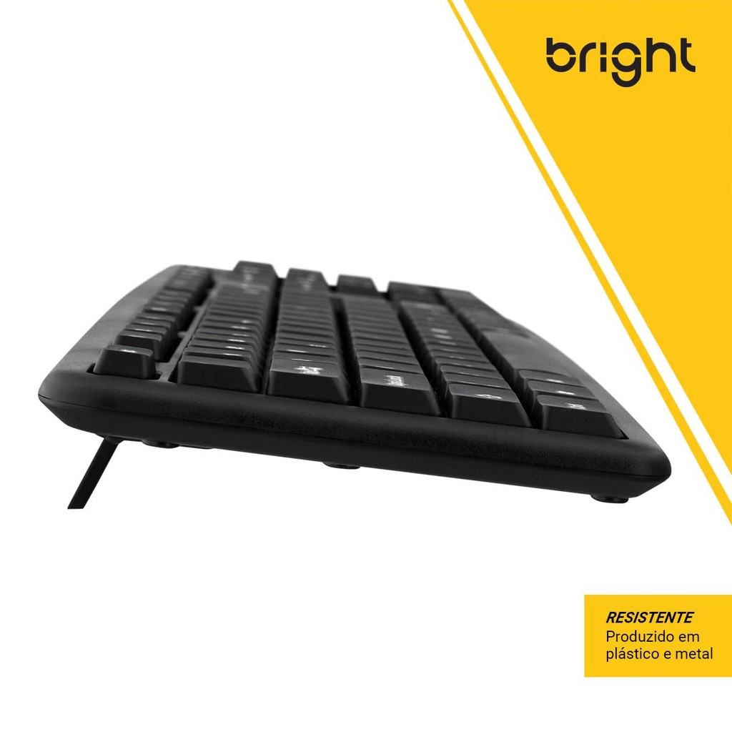 Teclado Bright 0014 QWERTY Português Brasil Cor Preto | Shopee Brasil