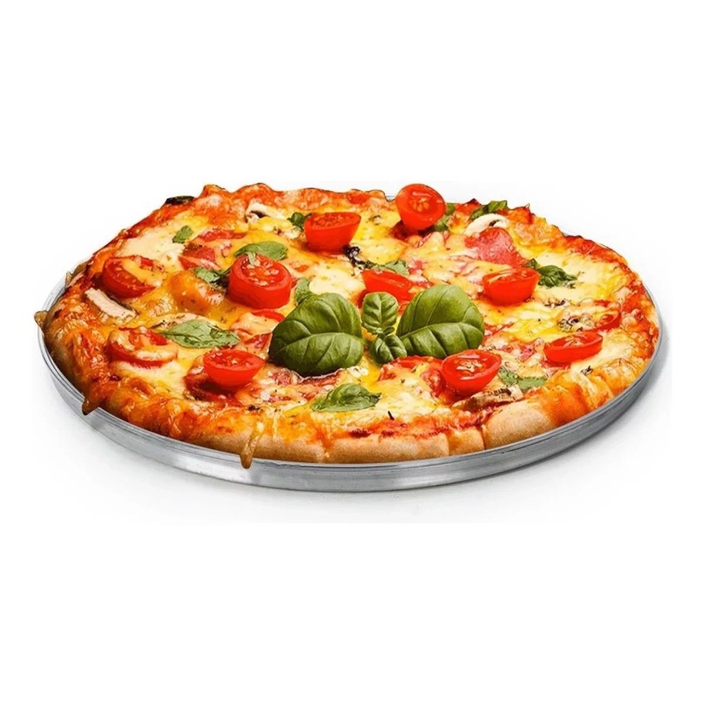 Forma original,Pizza 35 Cm Diâmetro Aluminio Borda Reforcada Pro ...