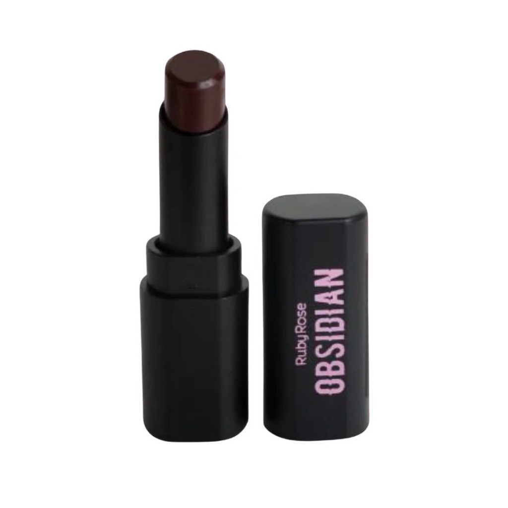 HB70001 - BATOM LIPSTICK CREAM SATIN OBSIDIAN - RUBY ROSE | Shopee Brasil
