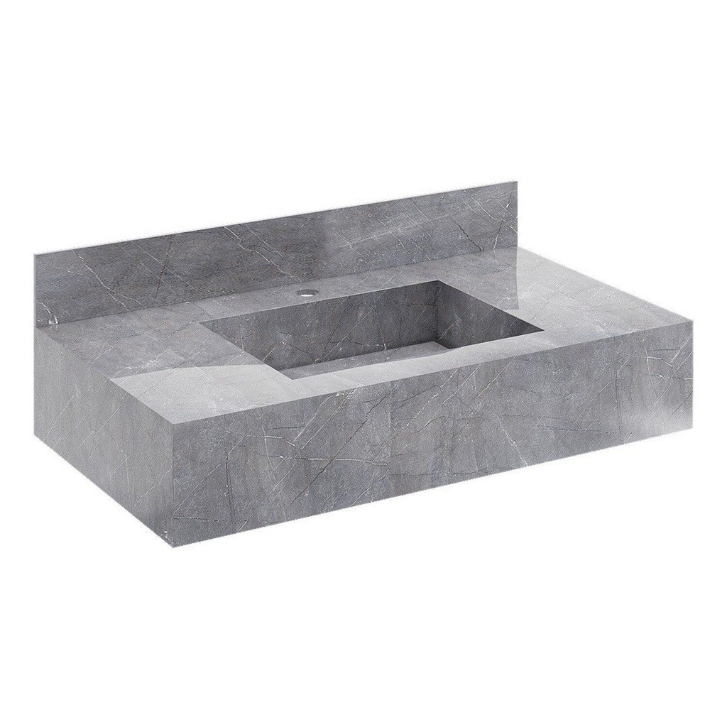 Bancada em Porcelanato para Banheiro Completa Alto Padrão 80cm X 15cm ...