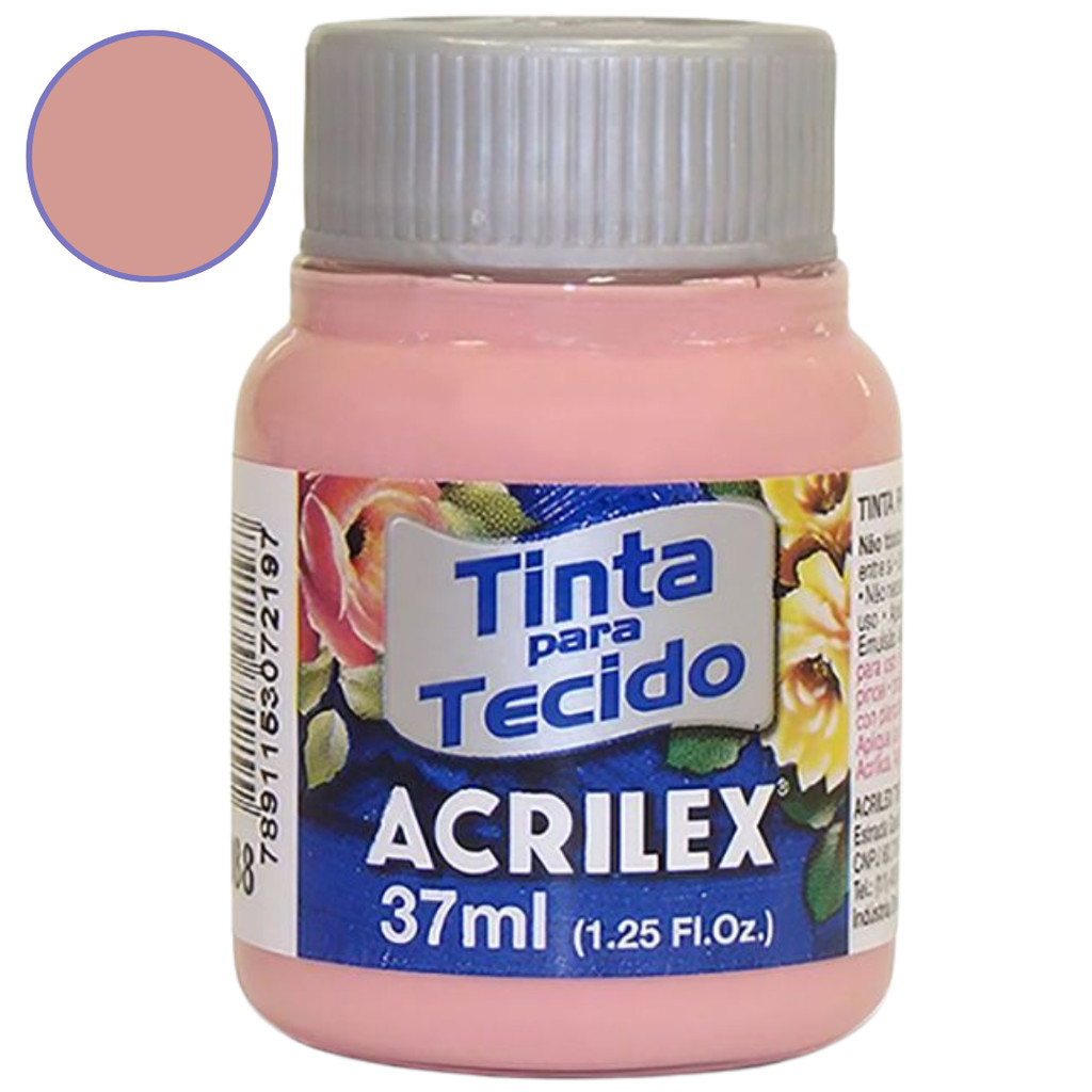 Tinta Para Tecido Fosca Rose 988 Acrilex 37ml Pronta P/ Uso C/ Alta ...