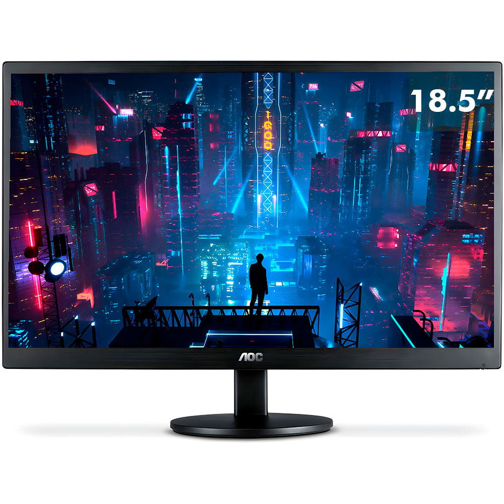 Monitor LED AOC 18.5 Polegadas VGA e HDMI Widescreen 60Hz E970SWHNL ...