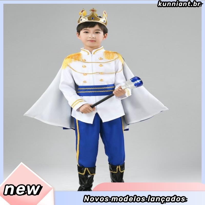 Fantasia Do Príncipe Rei Halloween Das Crianças Desempenho | Shopee Brasil