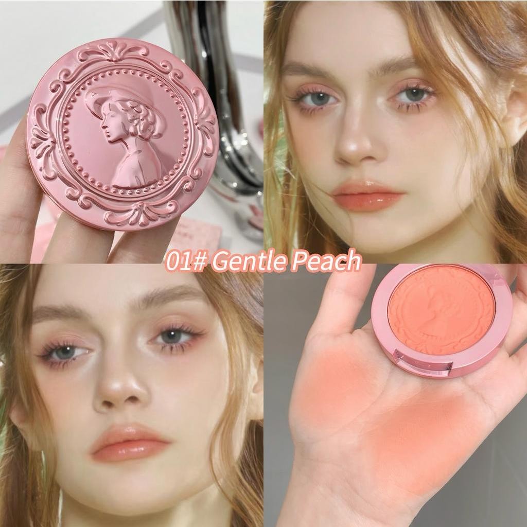 Gegegege BEAR 3D Embossed Matte Blush Retro Estilo Seda Baixa Saturação ...