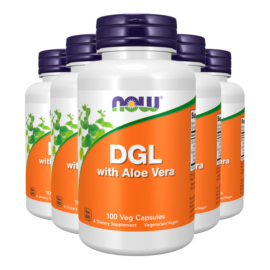 Kit 5x Dgl 400mg Now Food com Aloe Vera 100 Caps Importado /Made in Usa ...