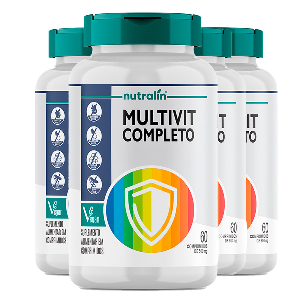 Kit 4x Multivitamínico Completo Vitaminas e Minerais 60 Comp. | Shopee ...