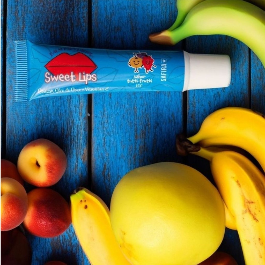 Balm Labial Sweet Lips Tutti-Frutti Com Vitamina E SAFIRA | Shopee Brasil