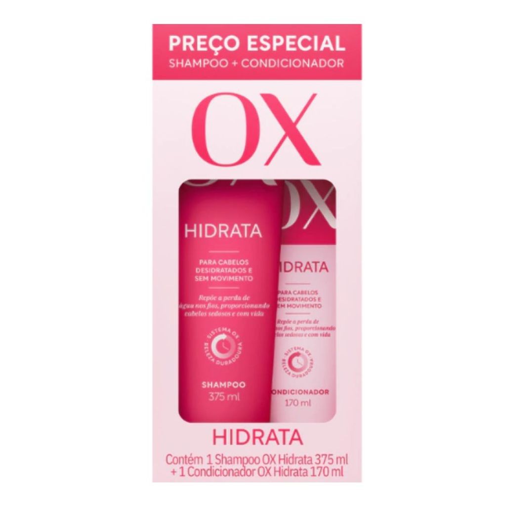 Kit Ox Hidrata Shampo 375ml e Condicionador 170ml | Shopee Brasil