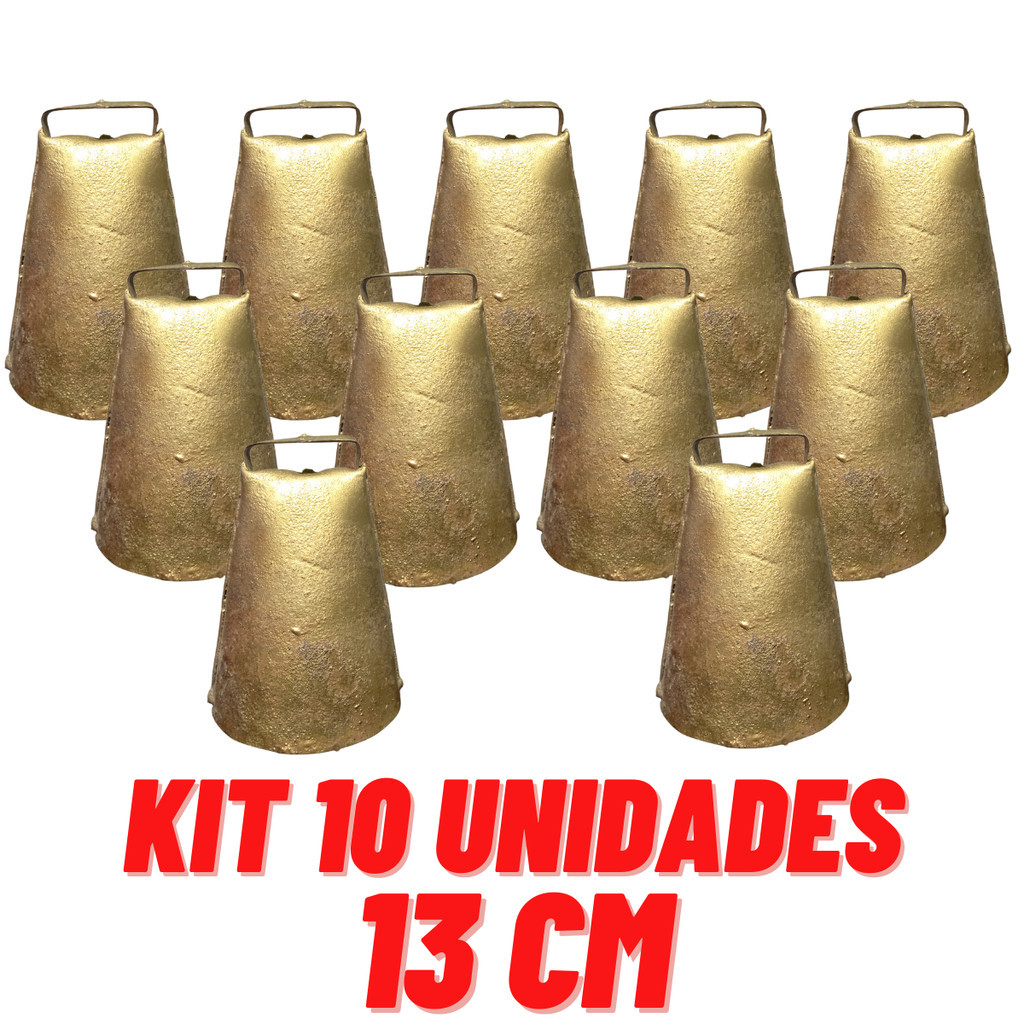 kit 10 Sino Cincerro Boi Vaca Chocalho bezerro cabrito13 Cm | Shopee Brasil