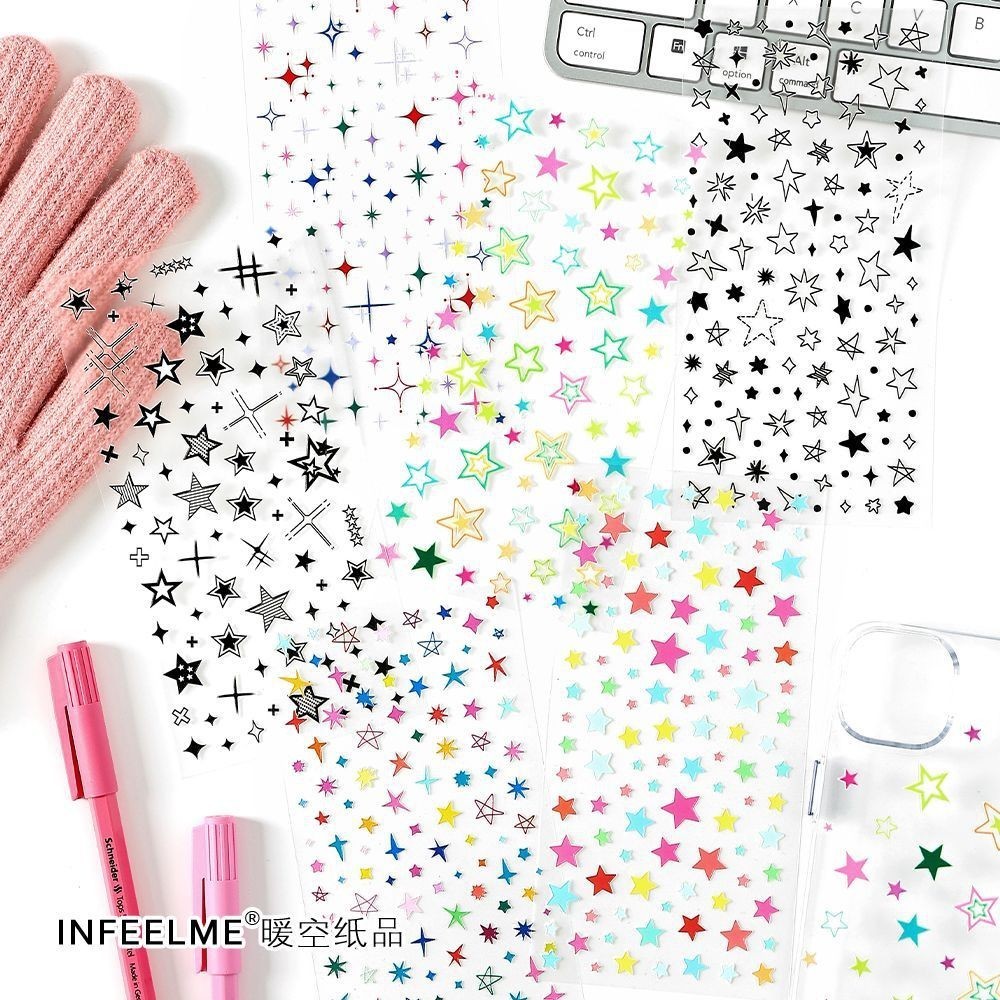 Adesivos Para Scrapbook , Estrelas Fofas , Coração , Glitter ...