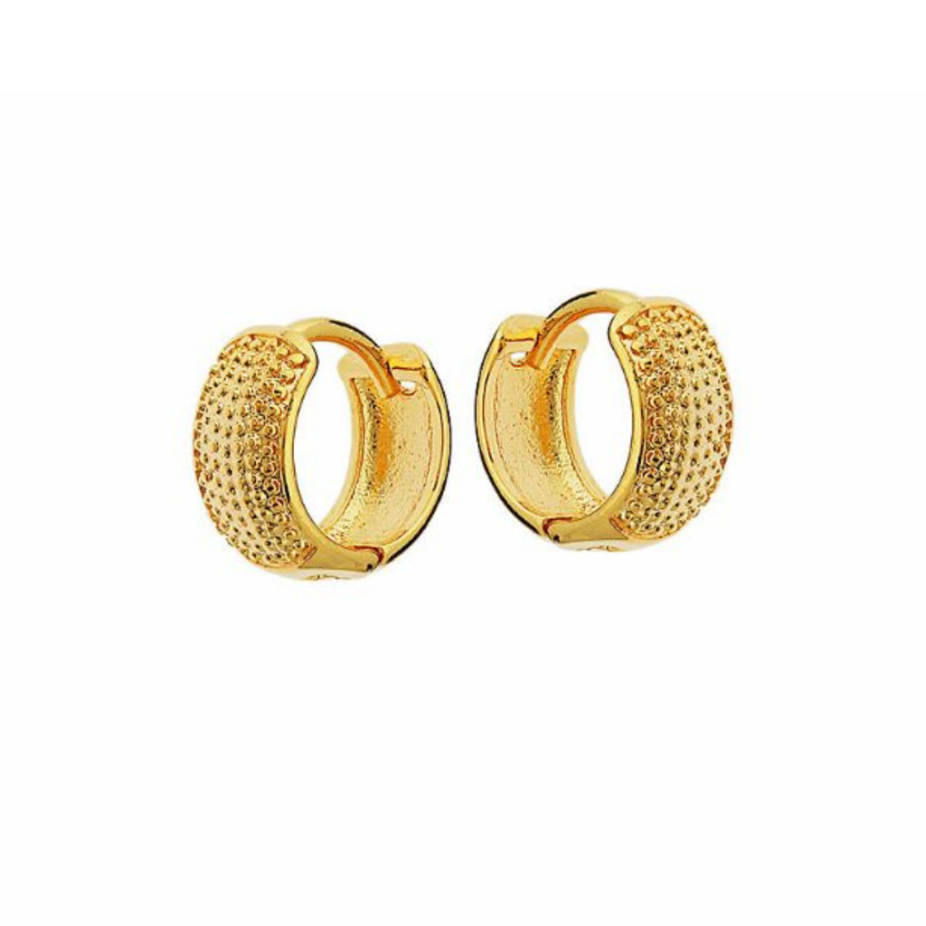 Argolinha bolinhas M banhada a ouro 18k | Shopee Brasil