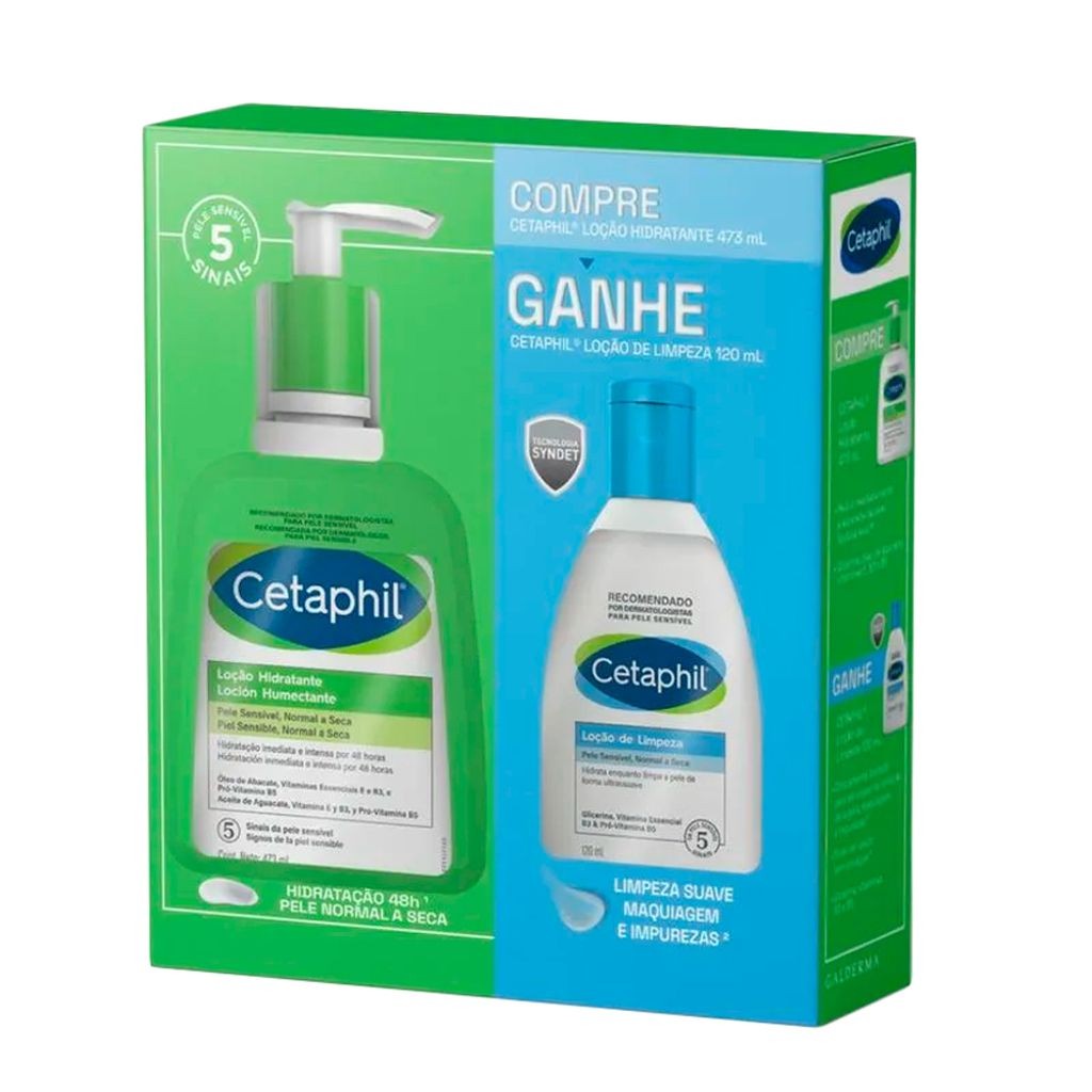 Kit Cetaphil Loção Hidratante 473ml e Loção de Limpeza 120ml | Shopee ...