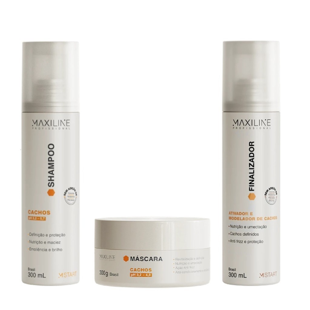 Maxiline Kit Cachos Mstart Shampoo, Máscara E Finalizador | Shopee Brasil