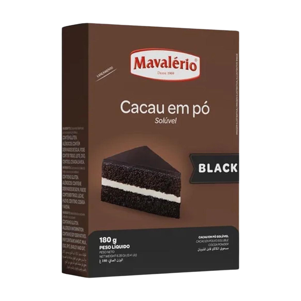 Cacau Em Pó Solúvel Black - Mavalério - 180g | Shopee Brasil