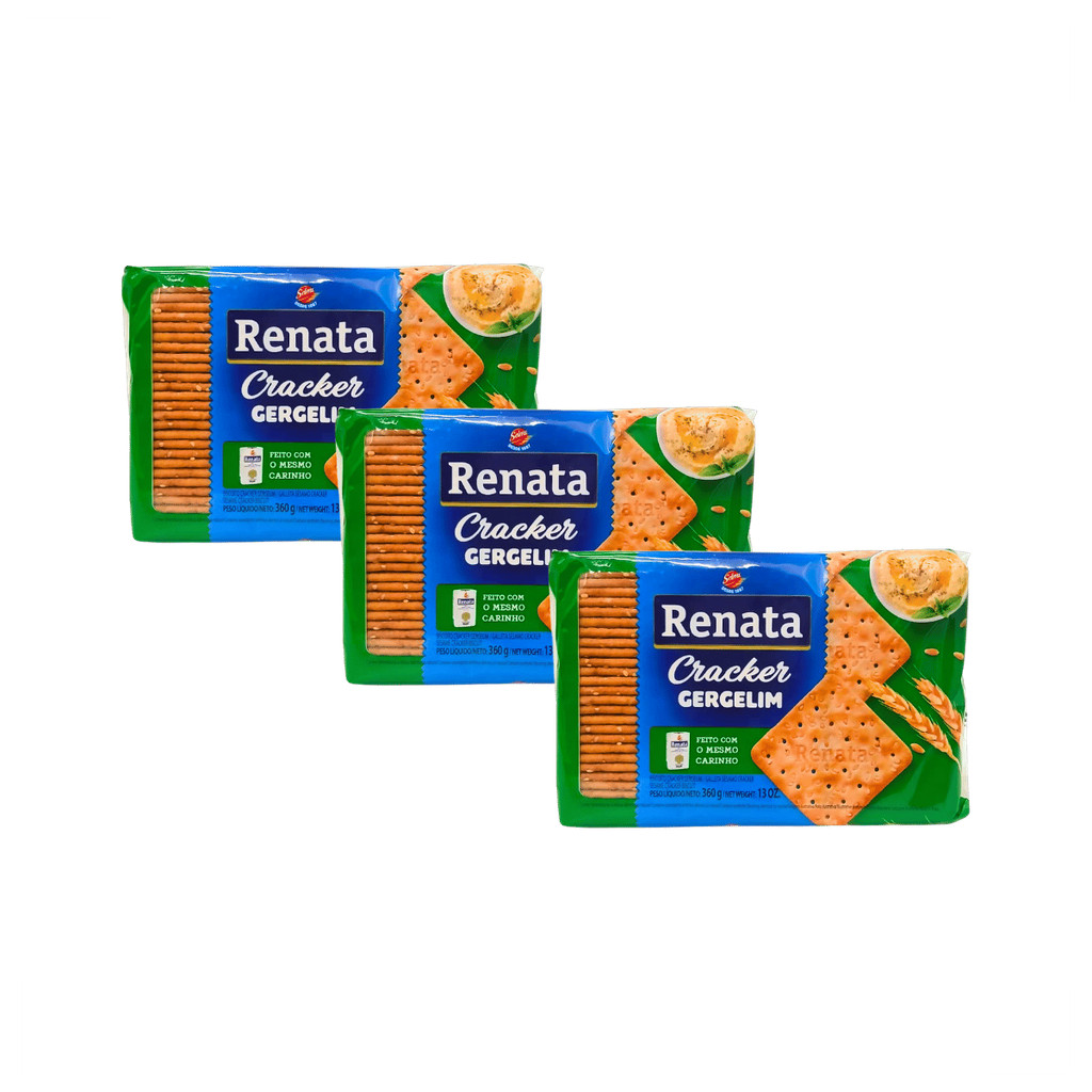 Biscoito Cracker Renata Gergelim 360g – Kit Econômico com 3 Pacotes ...