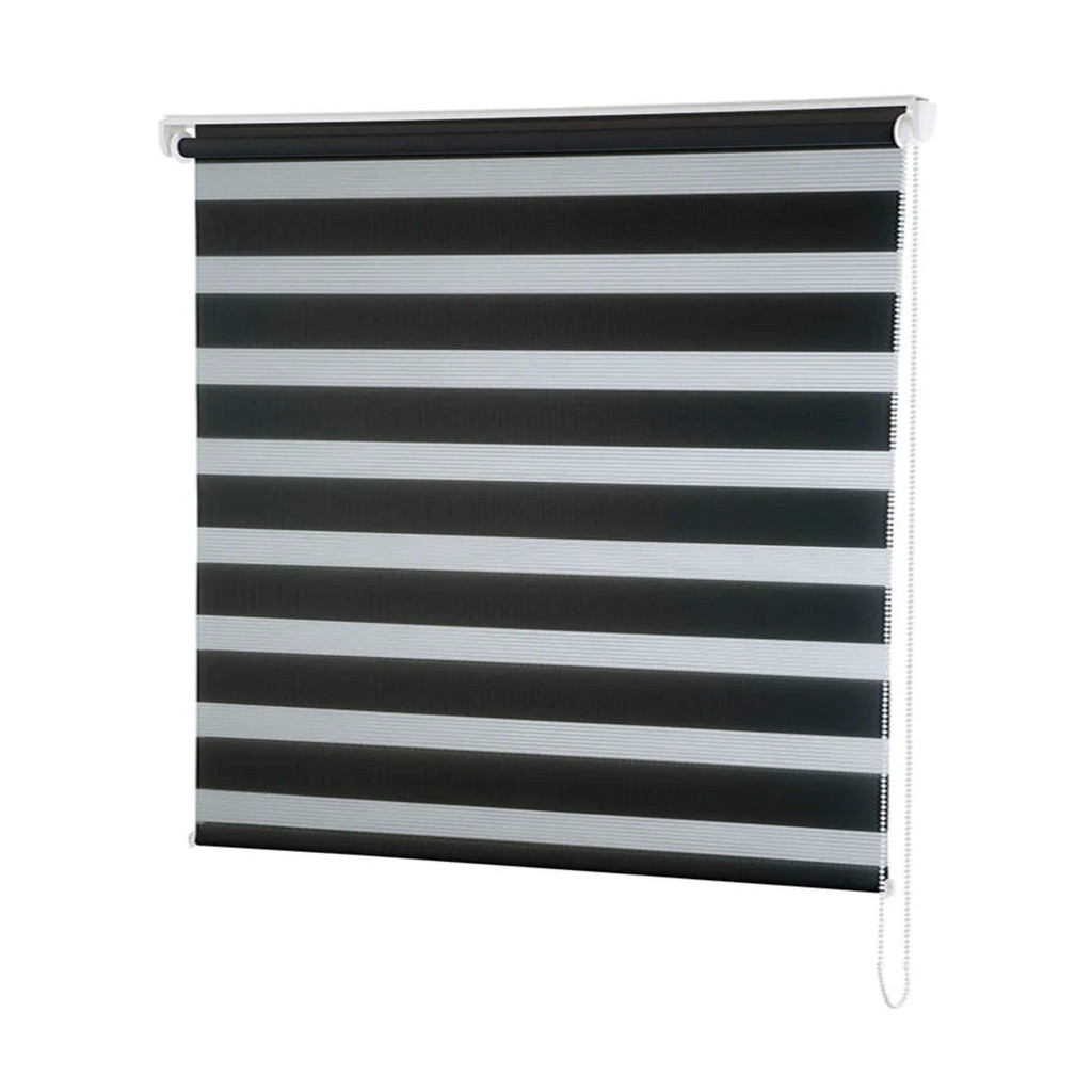 Persiana Rolo Zebra Dupla 160x160cm Preta Conthey Evolux - N2004463B ...