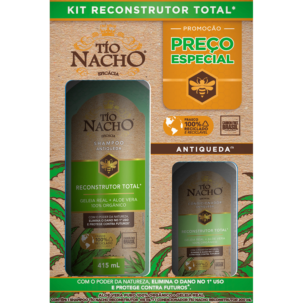 Tio Nacho Kit Reconstrutor SH 415mL + Cond 200mL | Shopee Brasil