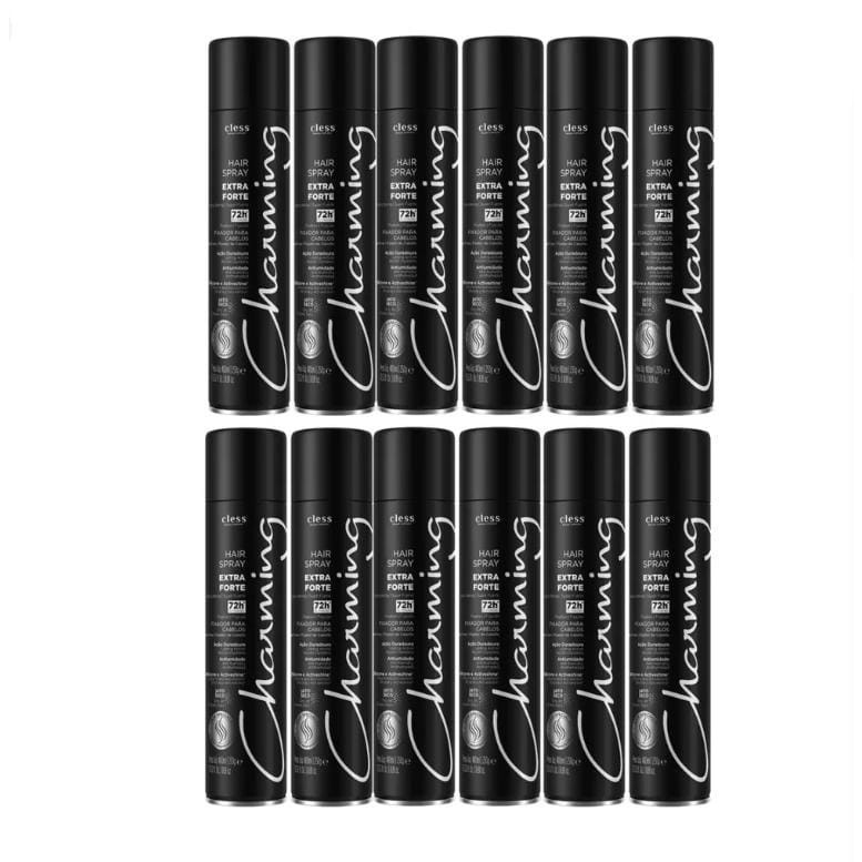 Kit 12 unidade Hair Spray Fixador Charming forte 150ml | Shopee Brasil