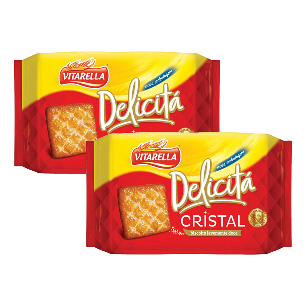 Kit 40 pacotes Biscoito Bolacha Delicita Cristal Vitarella | Shopee Brasil