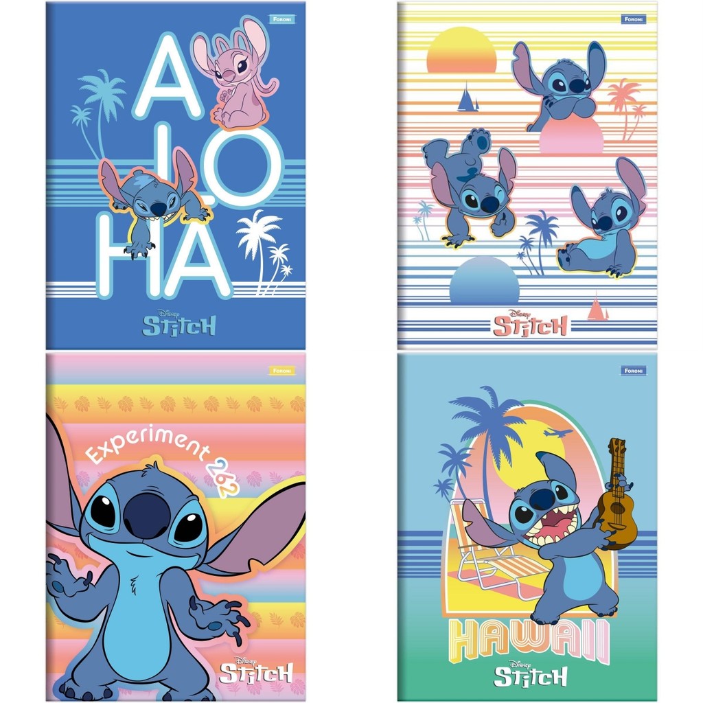 Caderno de Brochura Pequeno 1/4 Disney Stitch C/80fls Foroni | Shopee Brasil