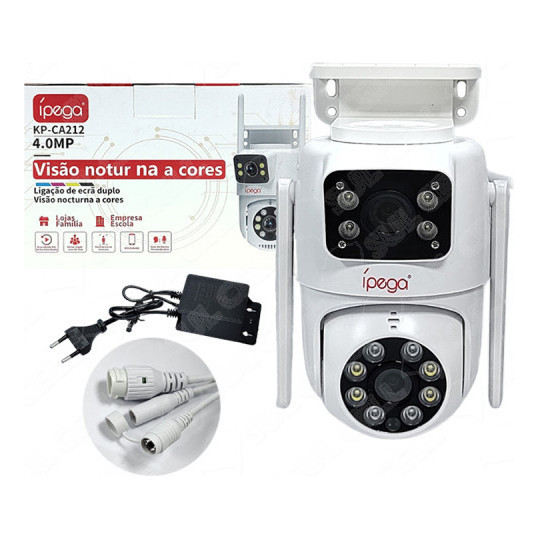 Câmera IP WI-FI externa KP-CA212 da ípega como configurar 4mp | Shopee ...