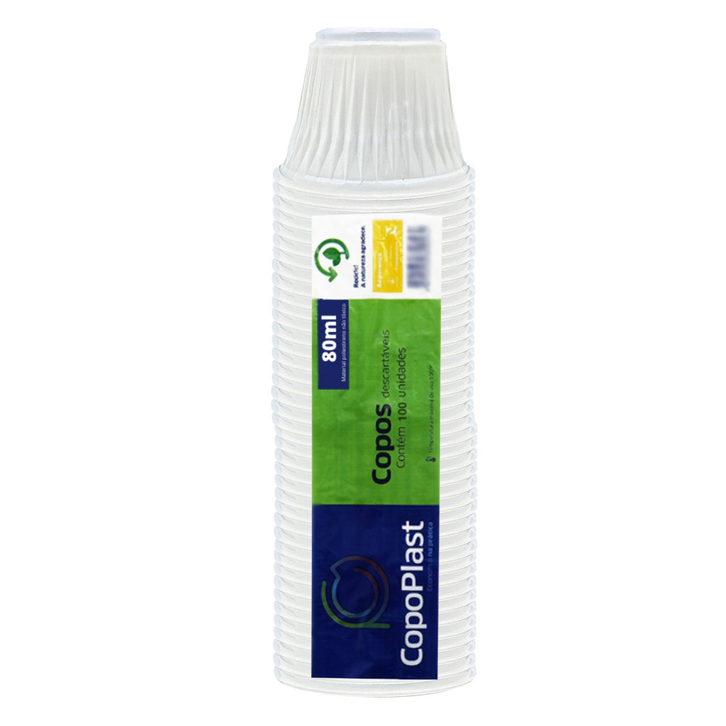 Copo 80 Ml Ps Descartável Com 100 Unidades | Shopee Brasil