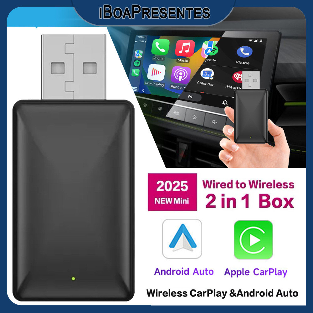 Adaptador Carplay/Android Auto Sem Fio 2 Em 1 Conversor Automático Novo | Shopee Brasil