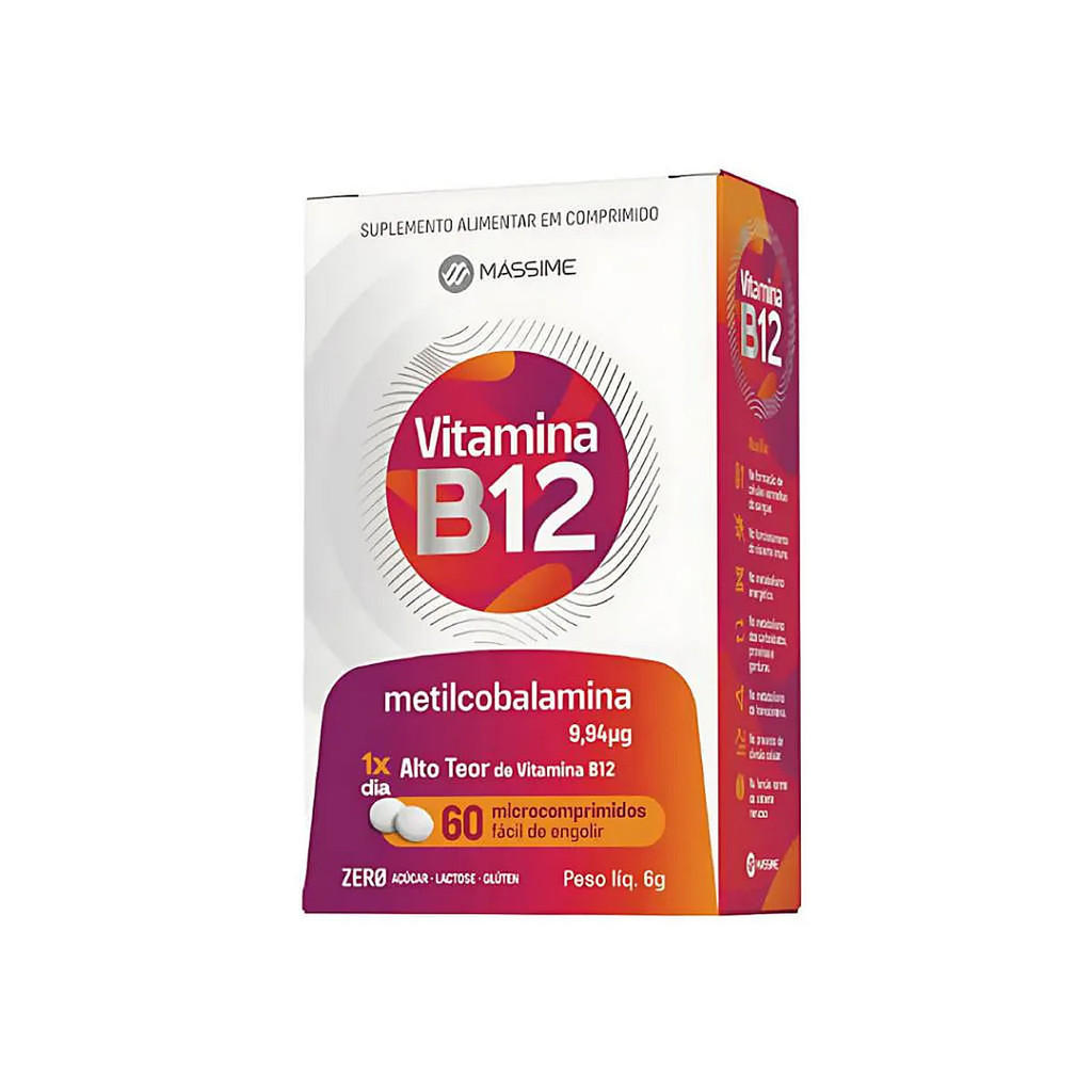 Vitamina B12 9,24mcg 60 Microcomprimidos- Massime | Shopee Brasil