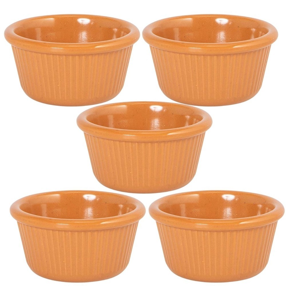 5 Ramekins Molho 120ml Terracota 100% Melamina Gourmet Mix | Shopee Brasil