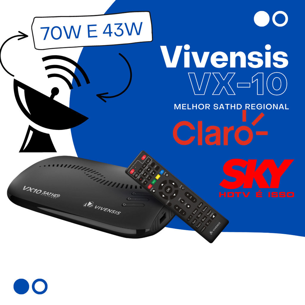 Receptor Vivensis Vx10 Sat Hd Digital Regional Hdmi Usb Rca | Shopee Brasil