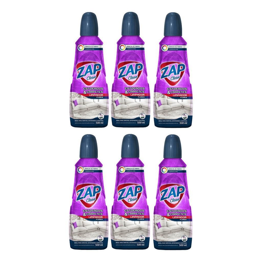 Kit 6un Limpa Carpetes Zap Clean 500ml | Shopee Brasil