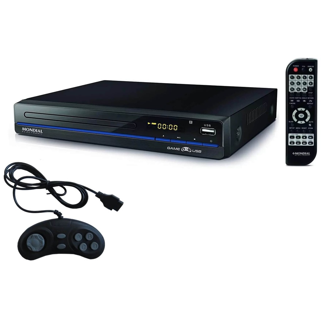 Dvd Player Mondial Gamer Karaoke Usb Mp3 C/ Joystick E 600 Jogos ...