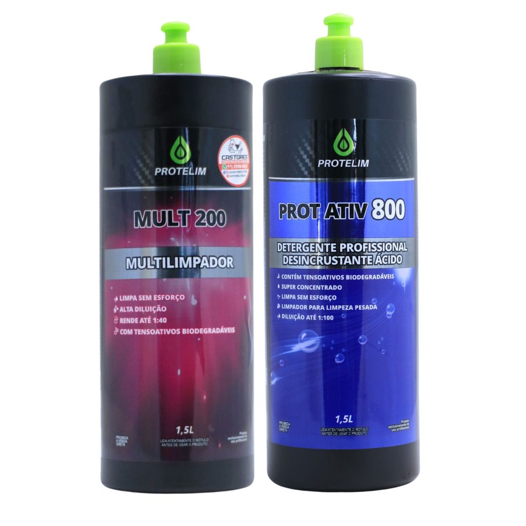 KIT LIMPEZA PESADA ALCALINA MULTI 200 + PROT ATIV 800 DESINCRUSTANTE ...