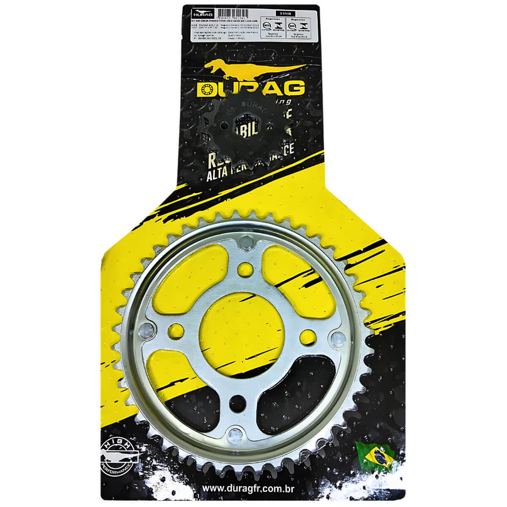 Kit Coroa E Pinhão Cg-Fan-Cargo-Titan 150 2004 A 2016 Durag | Shopee Brasil