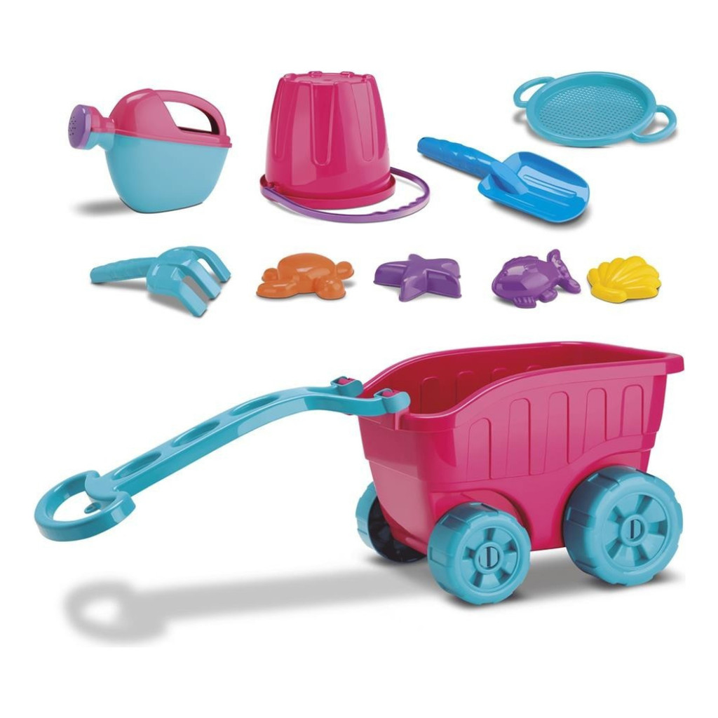 Carriola De Praia Balde Regador Forminhas Pá Restelo Grande | Shopee Brasil