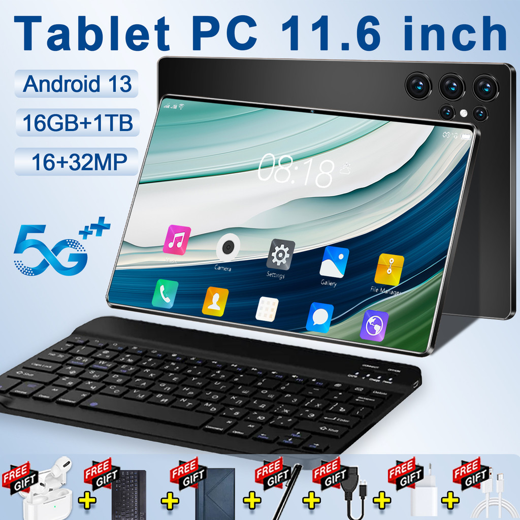 2024 5G novo 11.6-Polegada Tablet PC Android 13.0 2.000mah 16GB RAM 1TB ...