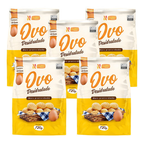 Kit 5 Pacotes Ovos Pasteurizados 300 Ovos Em Pó 720g Concentrado ...