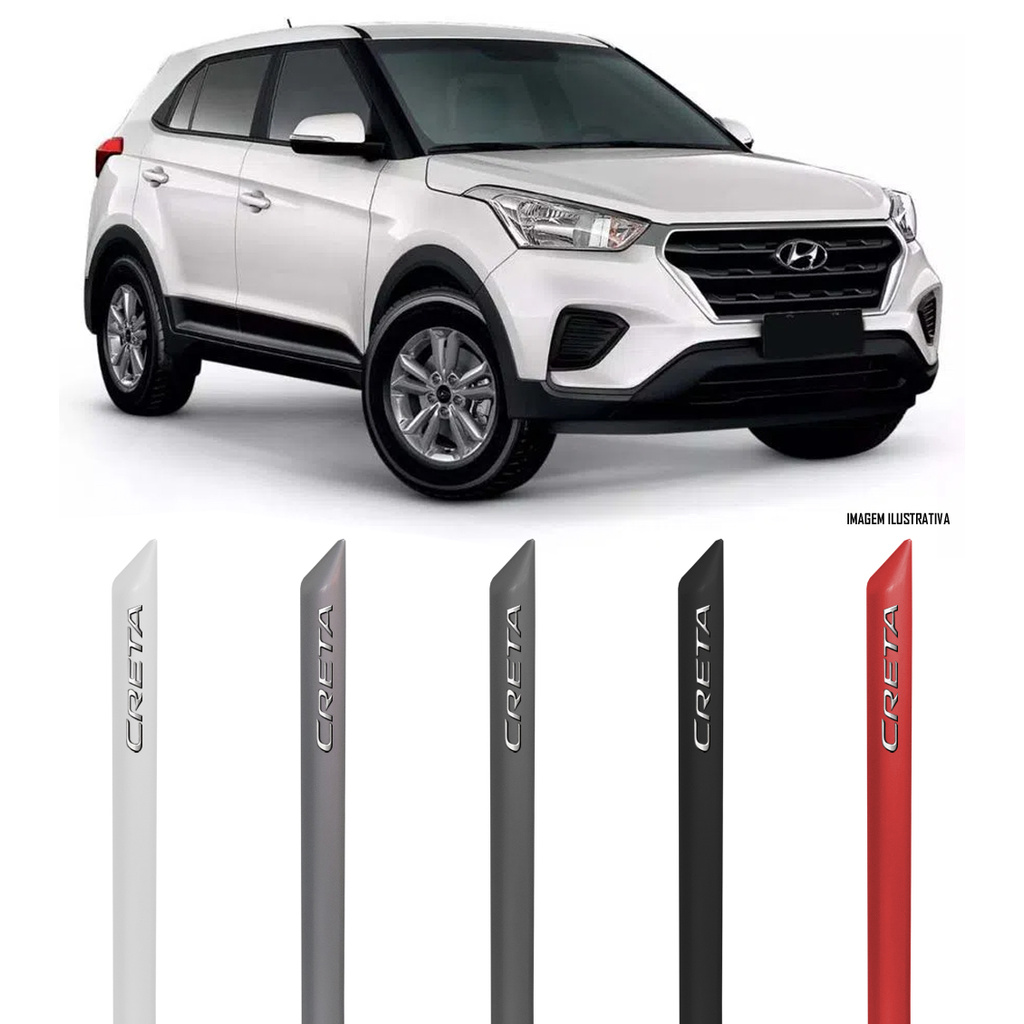 Jogo Friso Lateral Pintado Hyundai Creta Escrita Alto Revelo Cromado ...