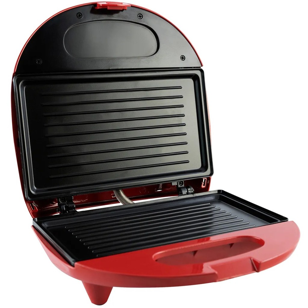 Mini Grill Sanduicheira Philco Inox Vermelha 750W Aço Escovado Placas ...