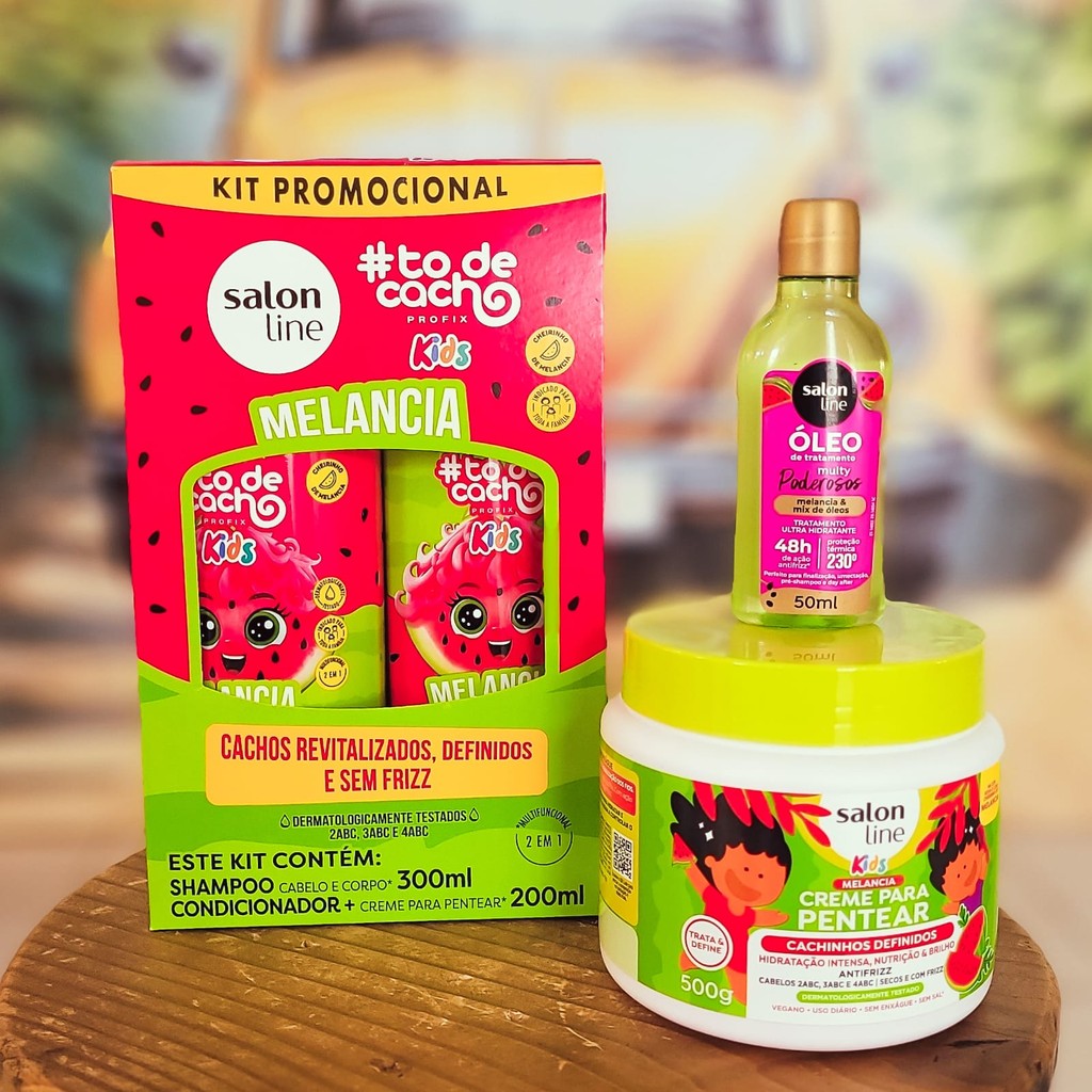 Kit Salon Line Cachos Melancia Kids | Shopee Brasil