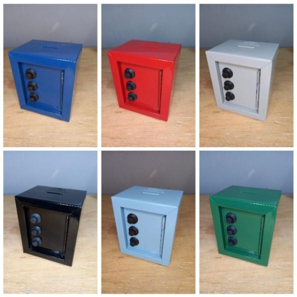 Cofrinho De Metal Com Segredo Cofre Resistente Formato 12 x 10 x 8 cm ...
