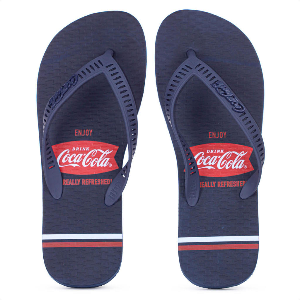 Chinelo Coca Cola Hanson 2 Azul Marinho Vermelho e Branco - Masculino ...