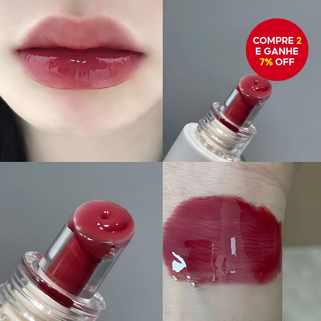 HERORANGE Crystal Gel Lip Gloss Hidratante Brilhante Bálsamo Labial ...