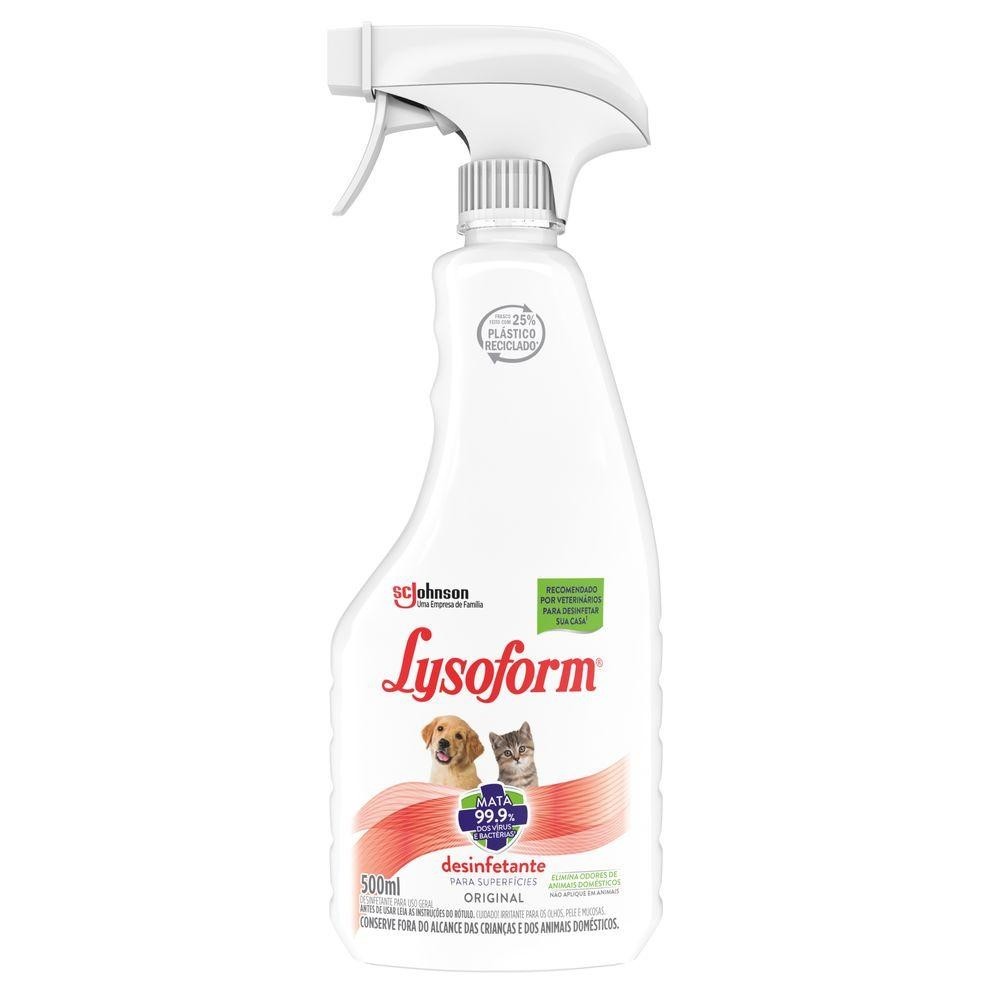 Desinfetante em Spray Lysoform Pets Original 500ml | Shopee Brasil