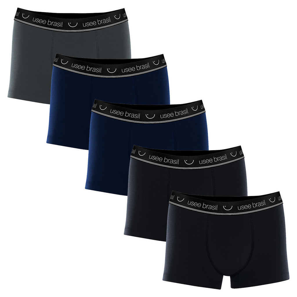 Kit 5 Cuecas Boxer Algodão Adulto Plus Size Usee Brasil | Shopee Brasil