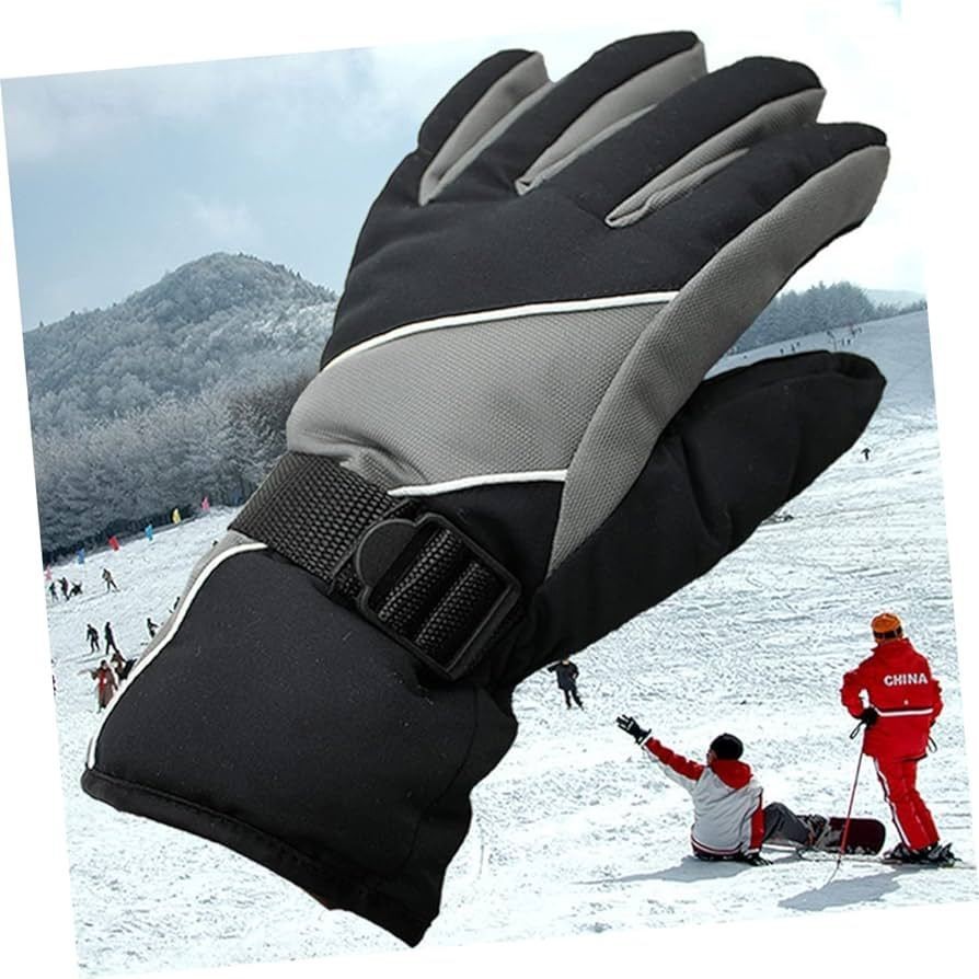 Luva Impermeável Para Neve Forro Peludo Aquece as Mãos motoqueiro ski ...