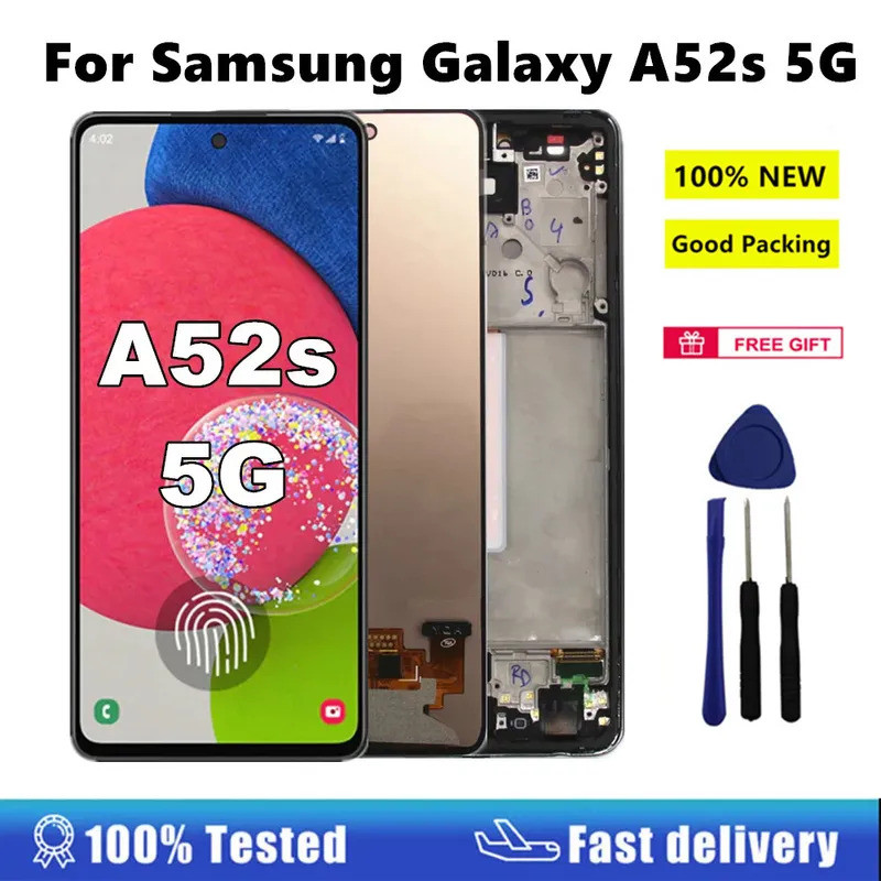 A52s Display LCD Para Samsung Galaxy A52s 5G LCD Display Touch Screen Digitador Assembly Com ...